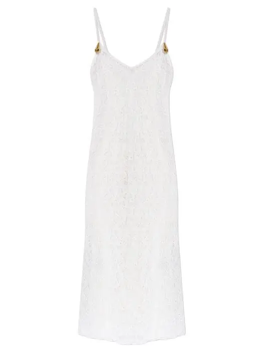 Bottega Veneta Sleeveless Lace Maxi Dress - White