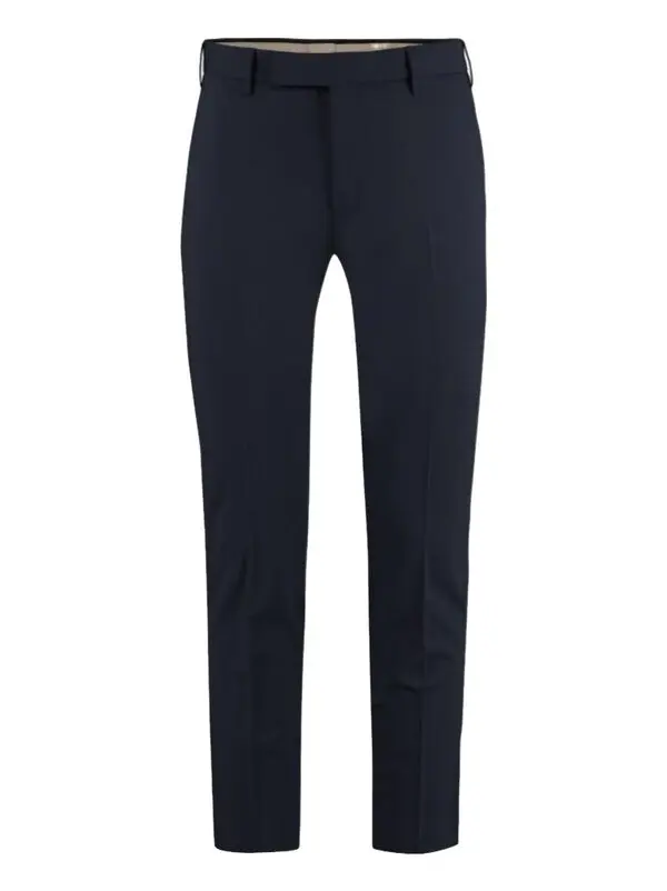 PT TORINO Tailored Cropped Trousers With Feather Detail - Black