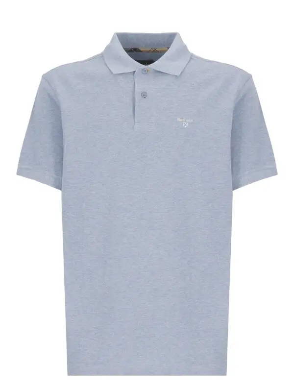 Barbour Tartan-trim Embroidered-logo Polo Shirt - Gray