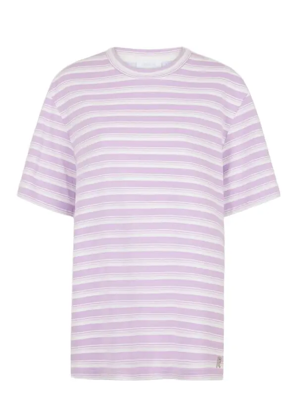 Rabanne Striped Cotton Jersey Oversized T-shirt - Purple