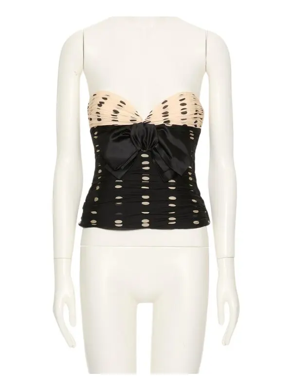 Valentino Garavani Strapless Bow Detail Top - White