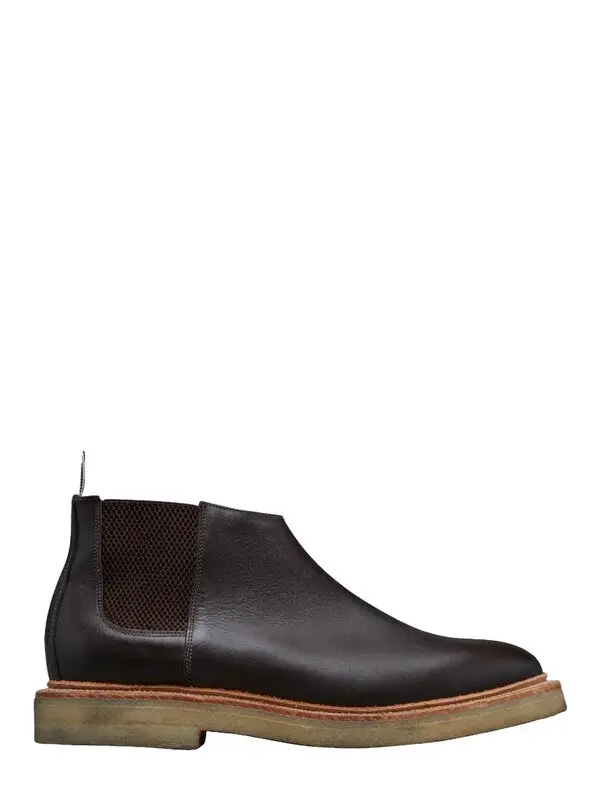 Thom Browne Mid-top Chelsea Boots With Elastic Side And Heel Zipper - Black