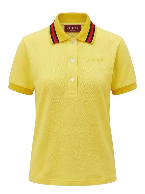Gucci Embroidered Polo Shirt - Yellow