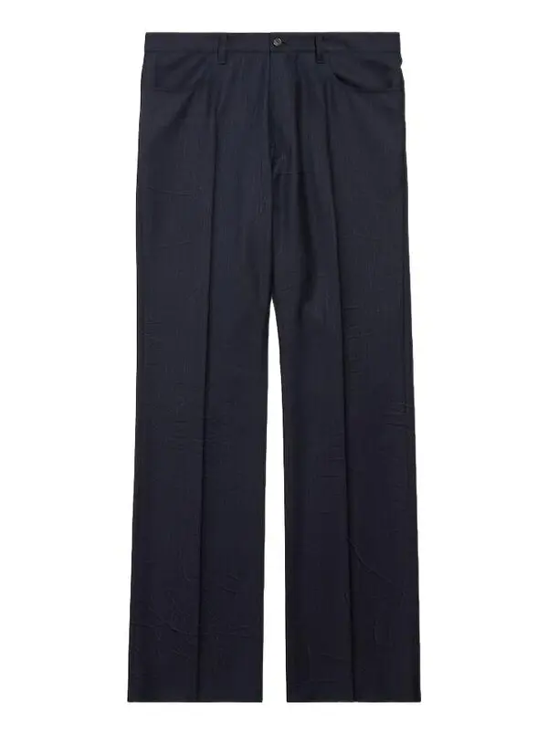 Balenciaga Tailored Straight-leg Trousers - Deep Navy Blue