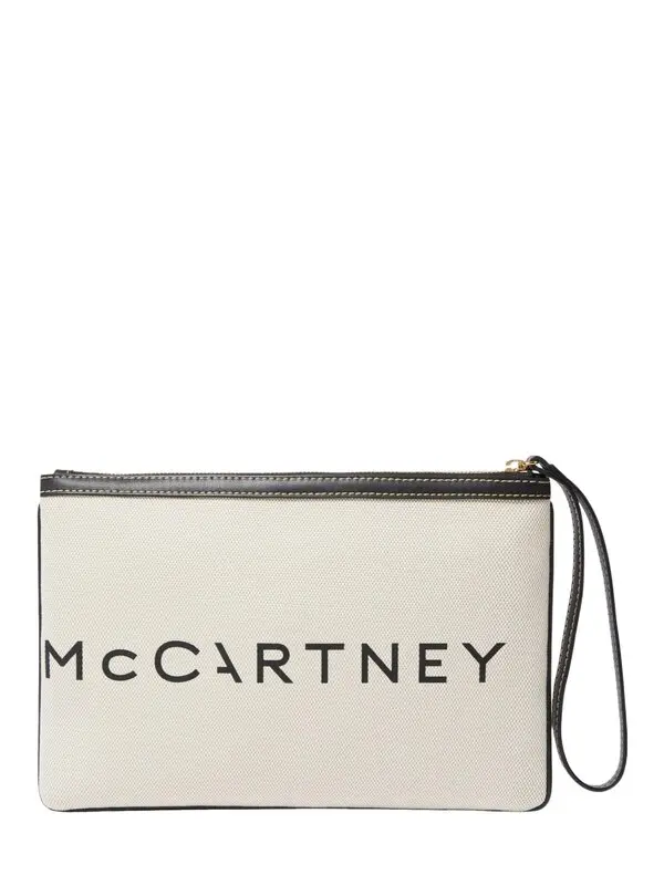Stella McCartney Logo Pouch Wristlet - Hazel And Black