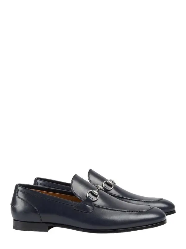 Gucci Jordaan Slip-on Loafers With Horsebit Detail - Dark Blue