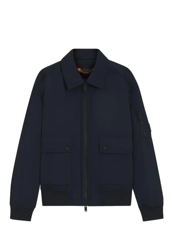 Hugo Boss Bomber Jacket With Patch Pockets - Dark Blue