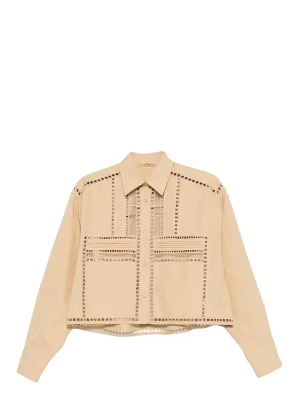 Ermanno Scervino Long-sleeve Openwork Shirt - Nude