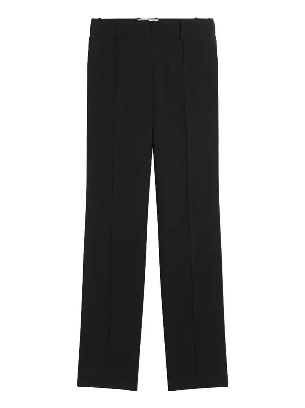 LANVIN Straight Leg Cropped Trousers With Logo Detail - Black