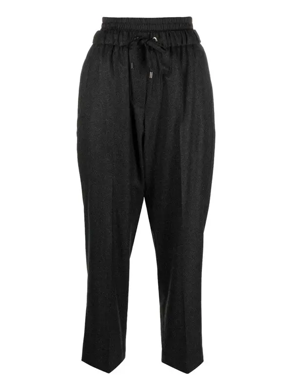 Brunello Cucinelli High-waisted Drawstring Trousers - Black