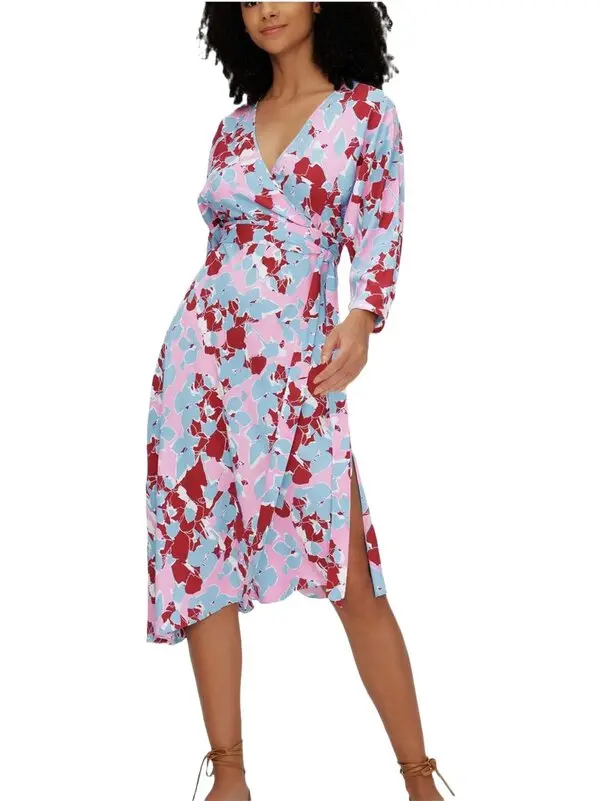 Diane Von Furstenberg Printed Wrap Dress - Multicolor