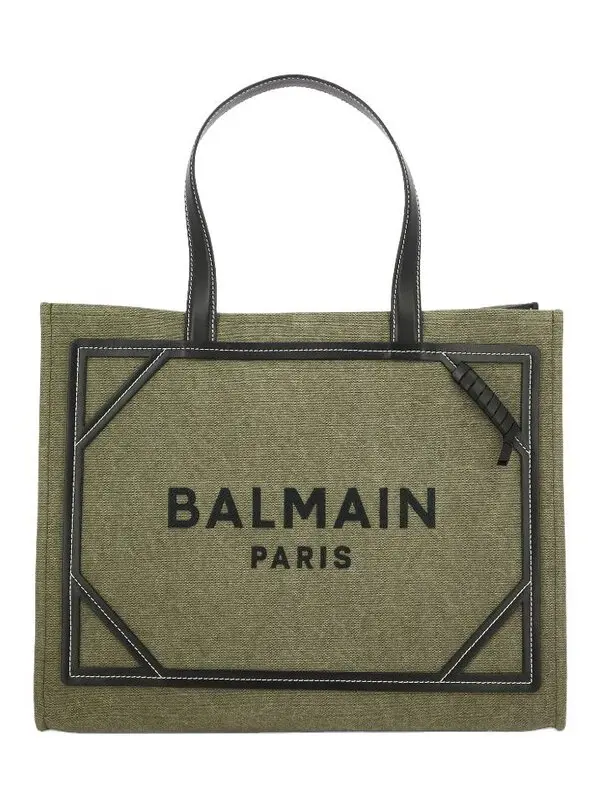 Balmain B-army 42 Canvas Tote Bag - Green