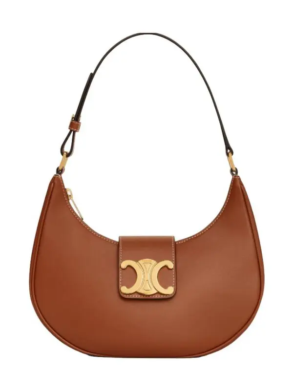 Celine Medium Ava Triomphe Bag In Smooth Calfskin - Tan
