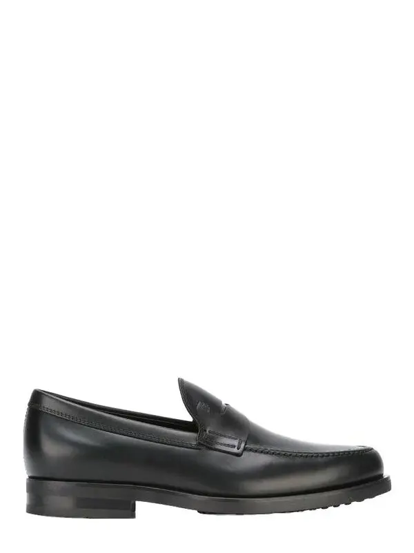 TOD'S Round Toe Loafers - Black