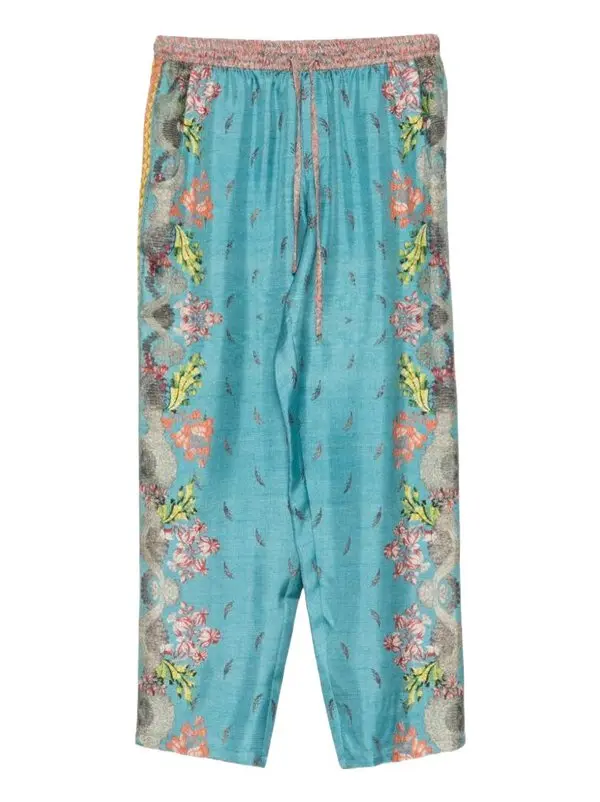 PIERRE-LOUIS MASCIA Printed Floral Trousers - Blue