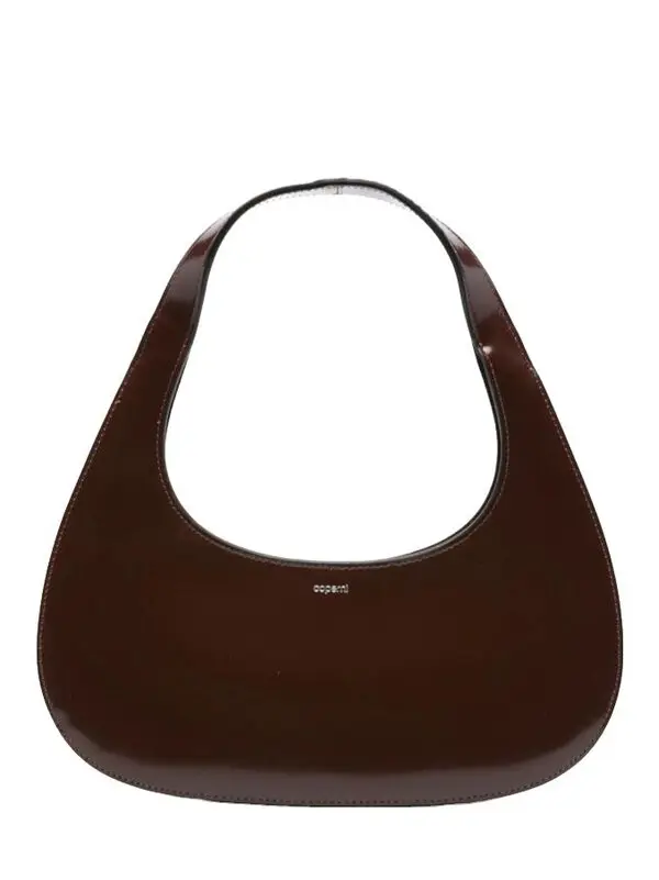 Coperni Slim Swipe Patent-leather Shoulder Bag - Brown
