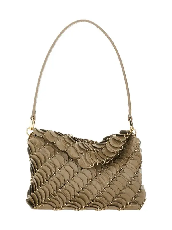 Rabanne Disc Embellished Shoulder Bag - Brown