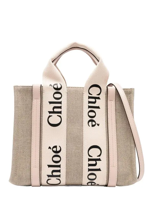 Chloé Logo Shoulder Bag - Cement Pink