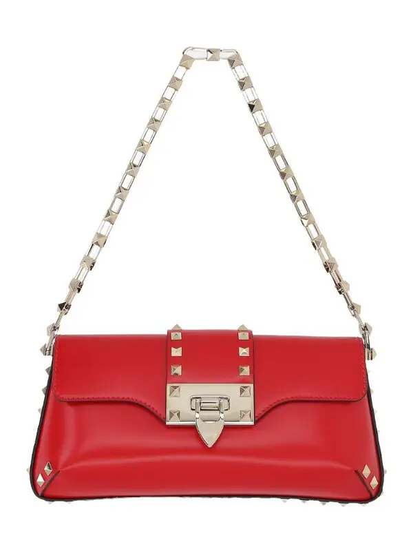 Valentino Garavani Rockstud Foldover Small Shoulder Bag - Red
