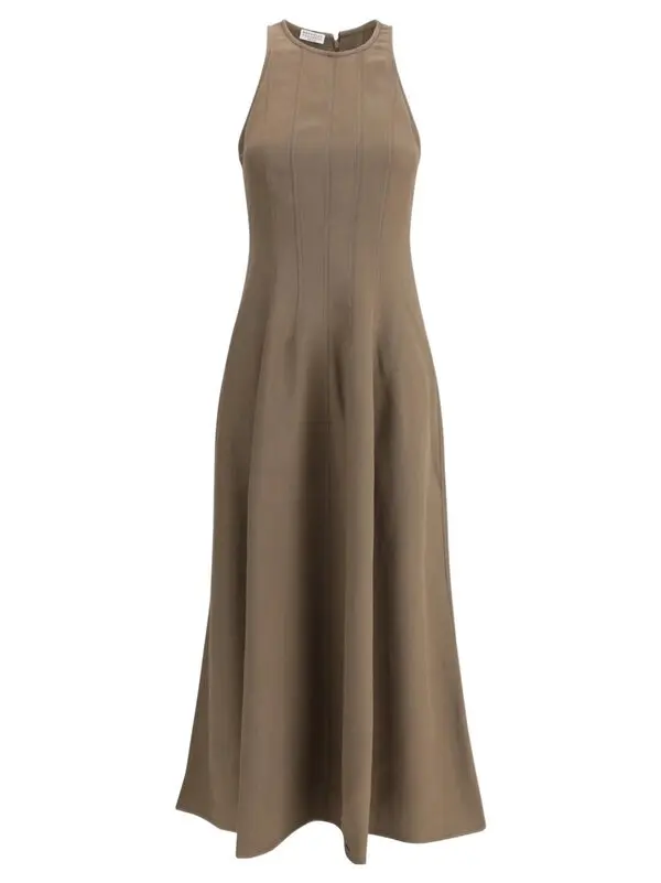 Brunello Cucinelli Sleeveless Crewneck Dress - Cocoa