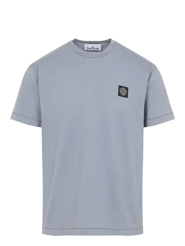 Stone Island Logo Patch Crewneck T-shirt - Dark Blue