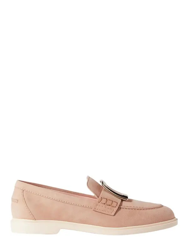ROGER VIVIER Viv Rangers Loafers With Embellished Vamp - Nude