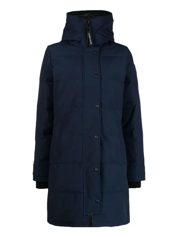 Canada Goose Shelburne Parka Coat With Logo Patch - Blue