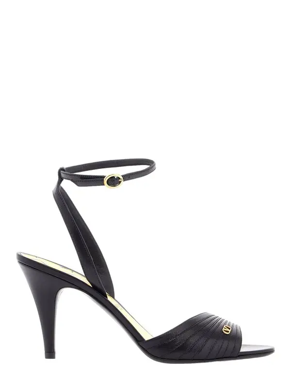Valentino Garavani Vlogo Ankle-strap High Heel Sandals - Black