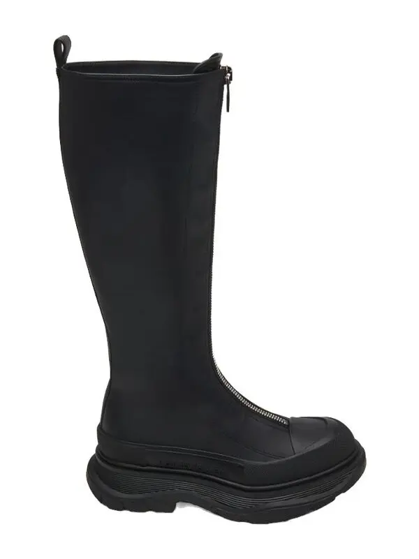 Alexander McQueen Tread Slick Front-zipped Boots - Black