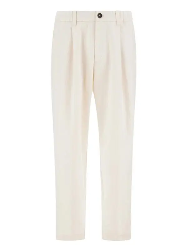 Herno Straight Pleated Pants - Ivory