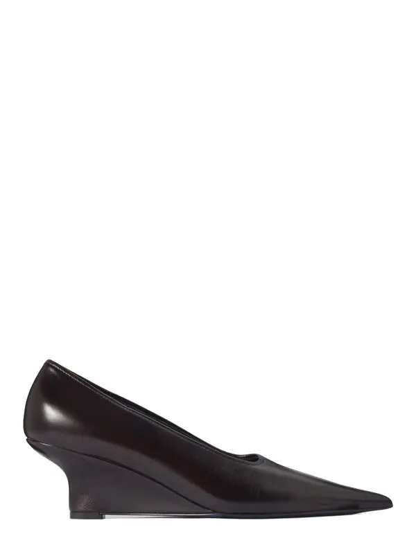 TOTEME 60mm Sculptural Wedge Pumps - Dark Brown