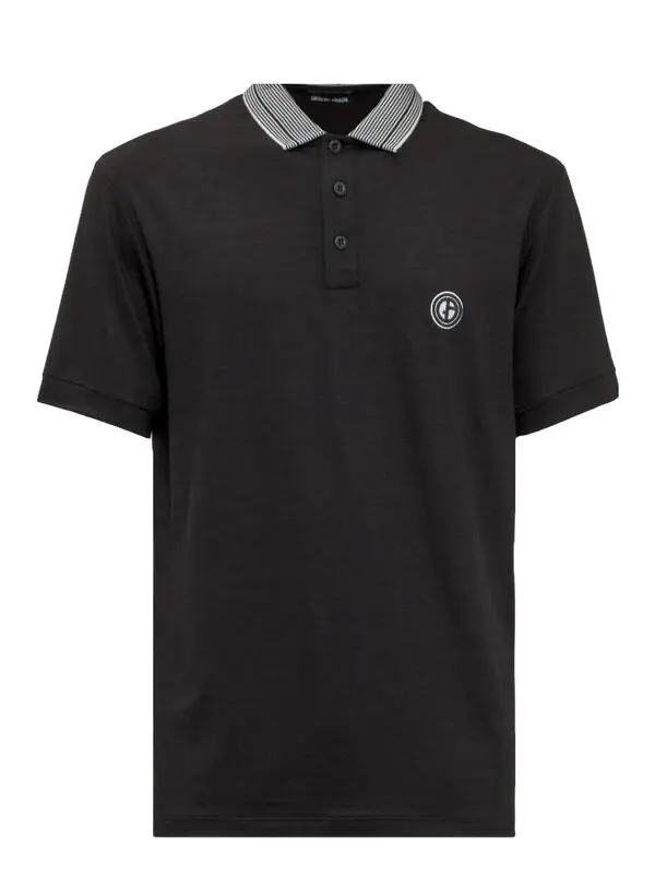 Giorgio Armani Contrast Collar Polo-shirt - Black