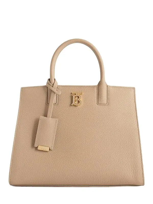 Burberry Frances Tb Plaque Tote Bag - Beige