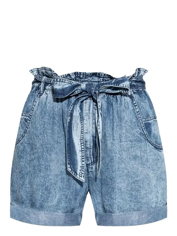Isabel Marant Étoile Tie-detailed Denim Shorts - Blue