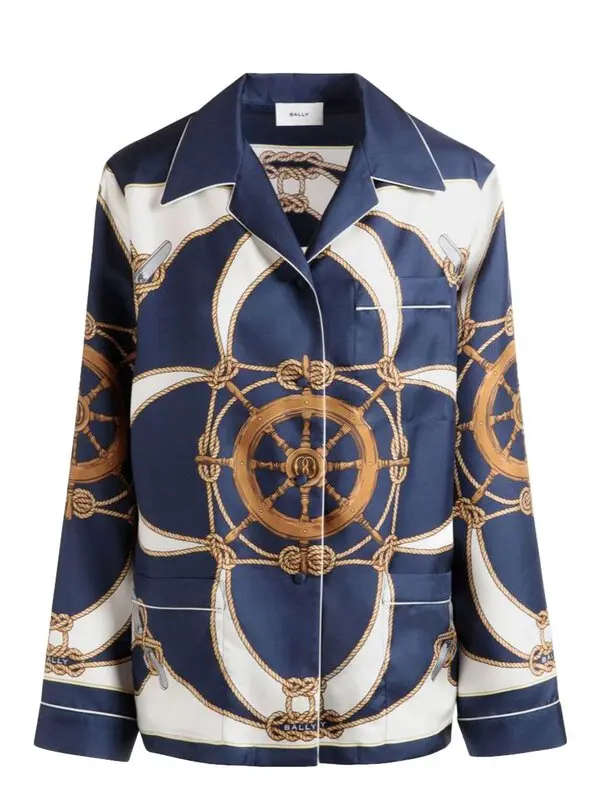 Bally Graphic Printed Button-up Shirt - Blue