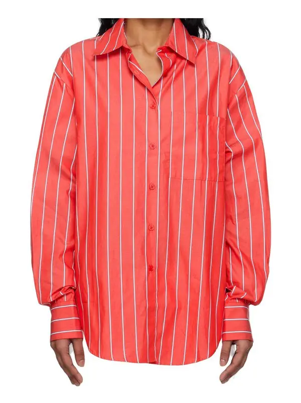 THE FRANKIE SHOP Lui Striped Cotton Shirt - Red  White