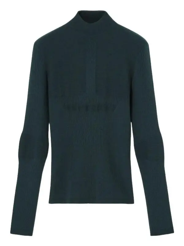 Loro Piana Durango Technical Wool Mock Neck Sweater - Leafy Veil