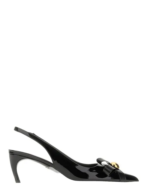 FERRAGAMO Bow Detailed Slingback Pumps - Black