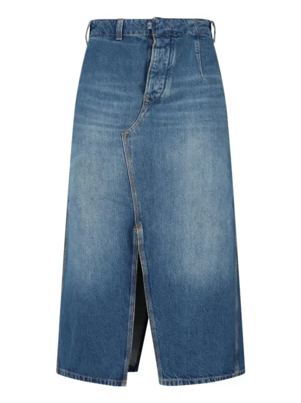 Victoria Beckham A-line Skirt With Twisted Design - Washed Blue