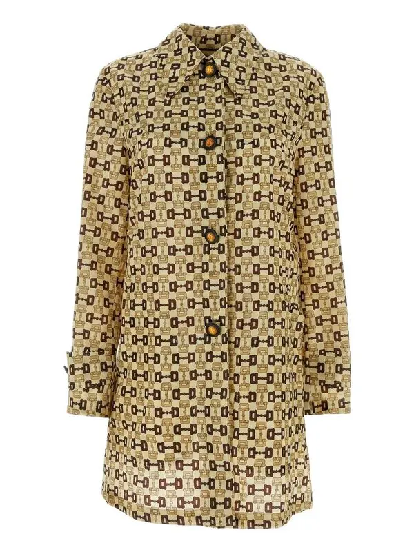 Gucci Graphic Printed Mid-length Coat - Nude