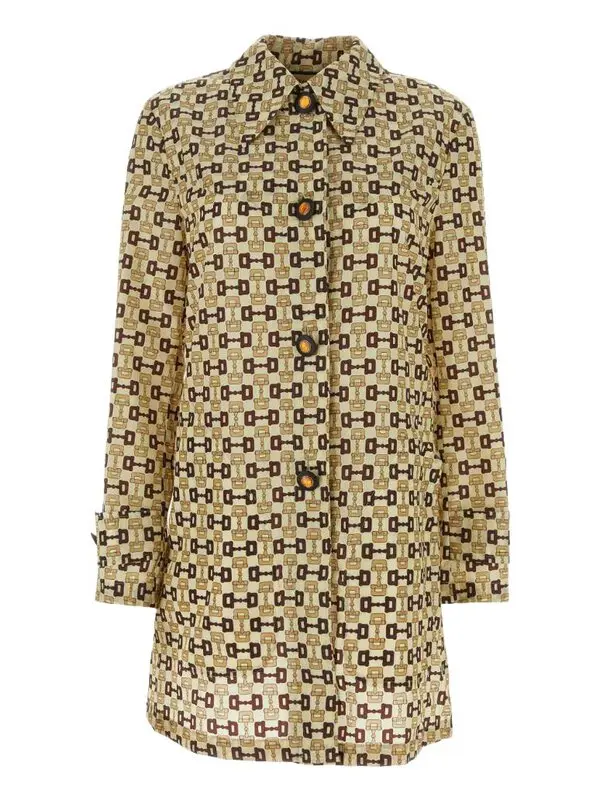 Gucci Graphic Printed Mid-length Coat - Nude