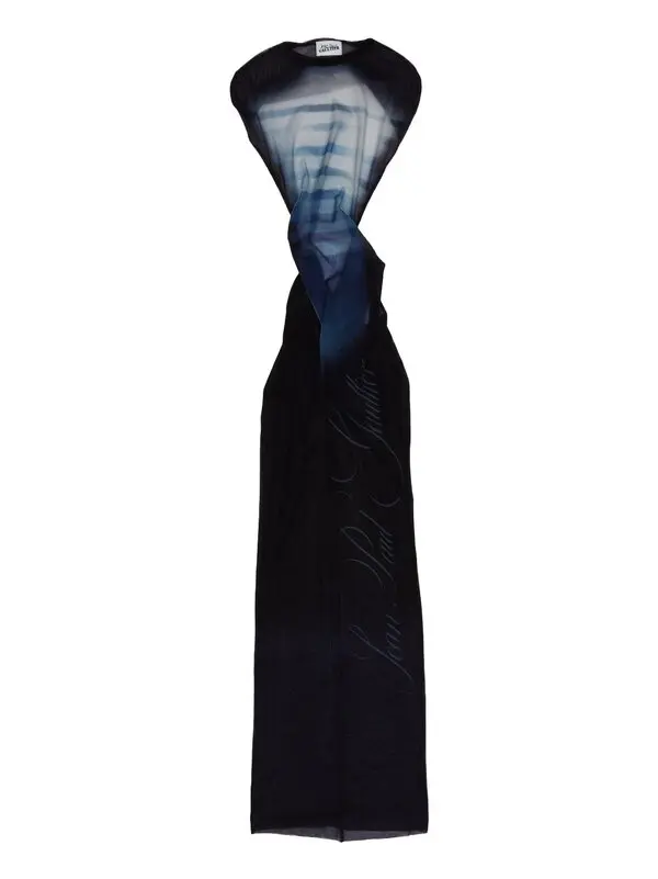 JEAN PAUL GAULTIER Le Male Open-backed Dress With Pleated Details - Navylightbluewhite