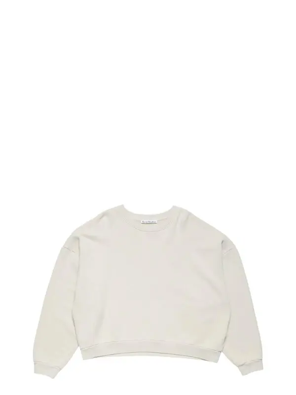 Acne Studios Crewneck Sweatshirt With Rubber Logo Patch - Light Taupe