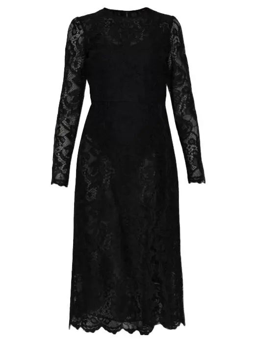 Dolce & Gabbana Lace Midi Dress - Black