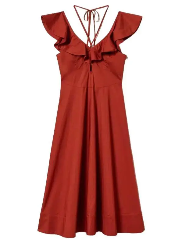 TWINSET Ruffled Open-back Midi Dress - No