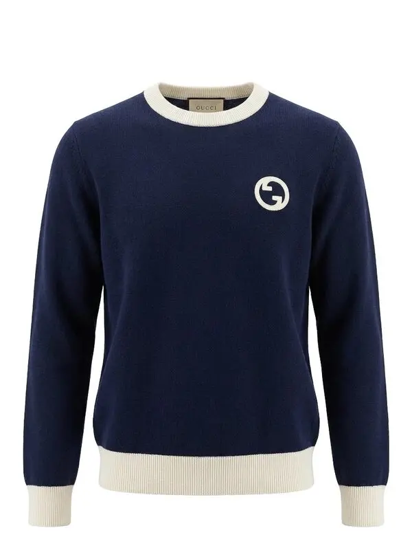 Gucci Logo-patch Long-sleeve Jumper - Black