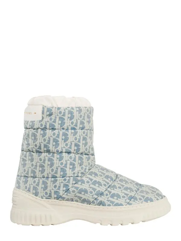 Dior Padded Ankle Boots - Washed Blue And Off-white