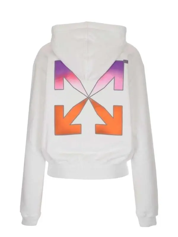 Off-White Arrow Logo Cotton Hoodie - White
