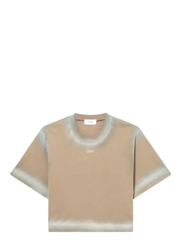 Off-White Spray Off Stamp" Cropped T-shirt - Nude