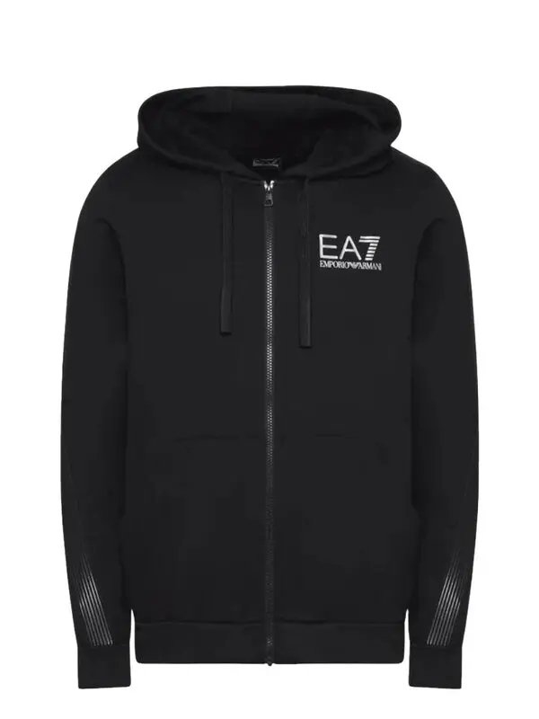 EA7 Zip-up Logo Hoodie - Black
